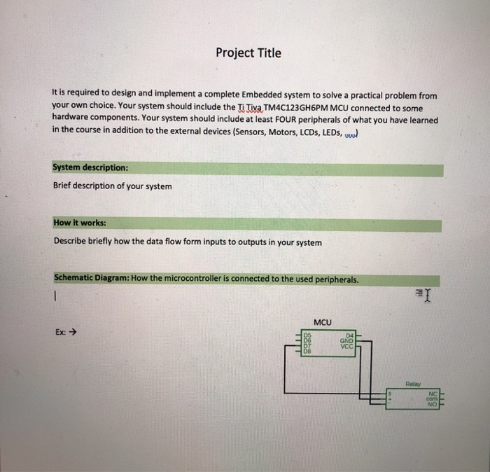 Project Title It is required to design and implement | Chegg.com