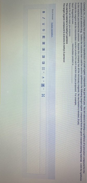 Solved ChemSyn, Inc, a company that specializes in the | Chegg.com