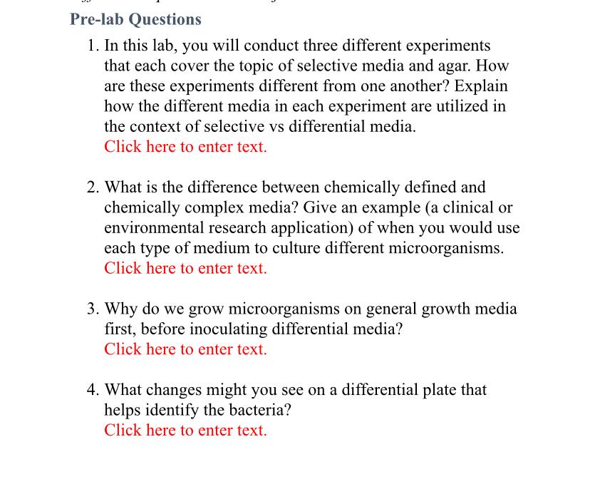 Solved Pre-lab QuestionsIn this lab, you will conduct three | Chegg.com