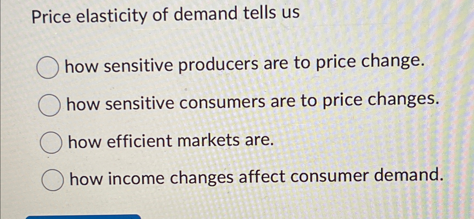 Solved Price elasticity of demand tells ushow sensitive | Chegg.com