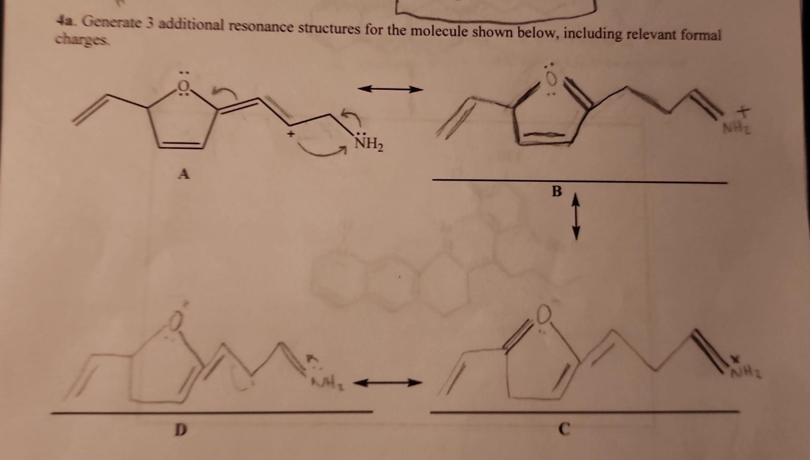 Solved 4a. ﻿Generate 3 ﻿additional resonance structures for | Chegg.com