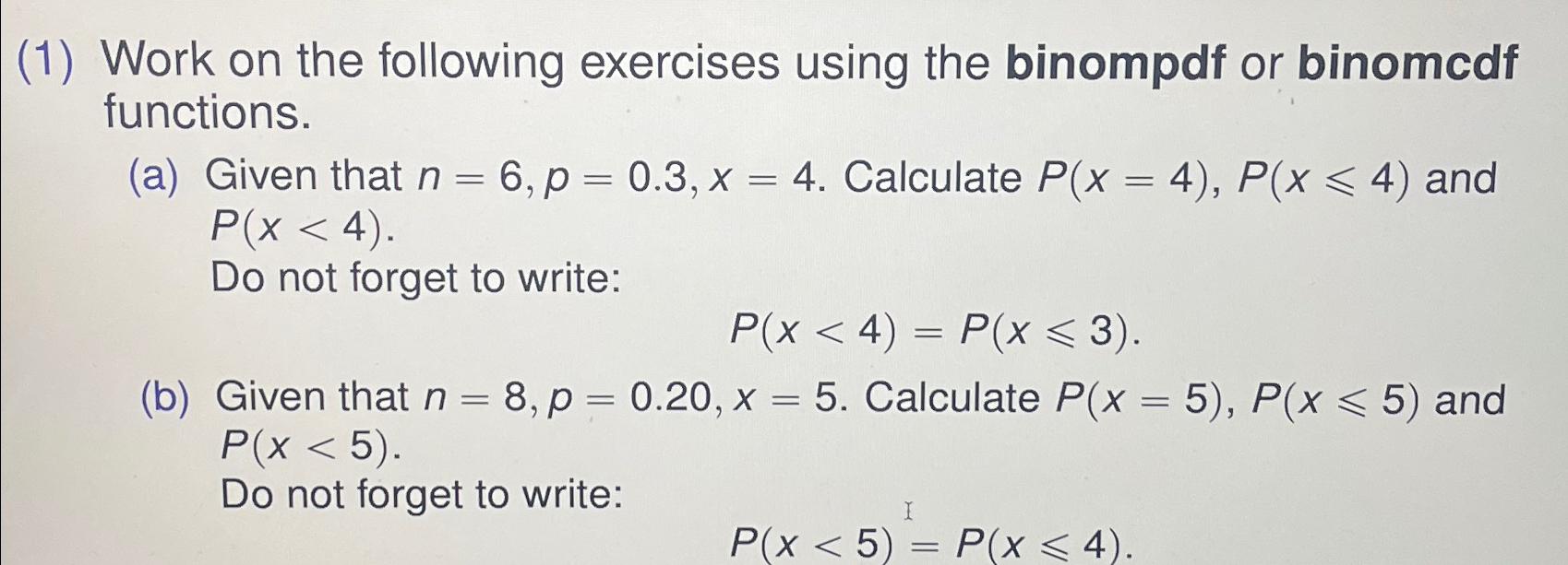 Solved (1) ﻿Work on the following exercises using the | Chegg.com