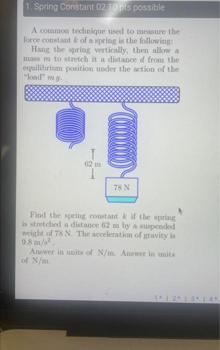 Solved A common technique used to measure the force constant | Chegg.com