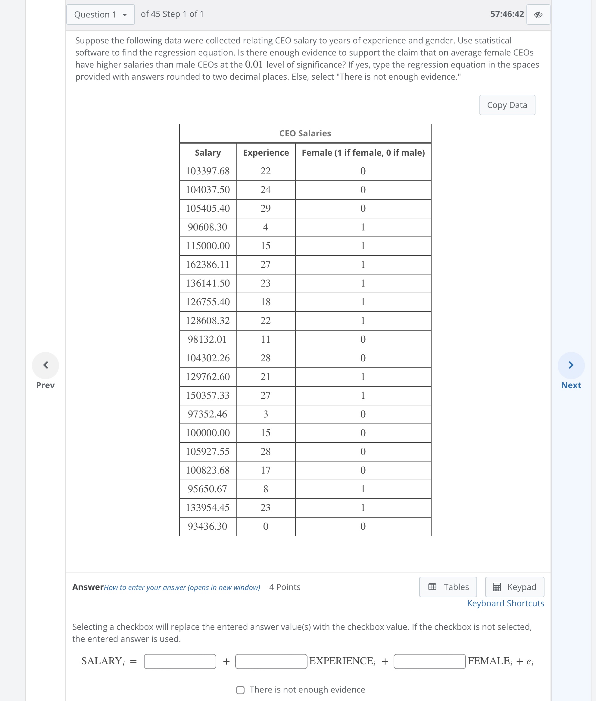 Solved Suppose the following data were collected relating | Chegg.com