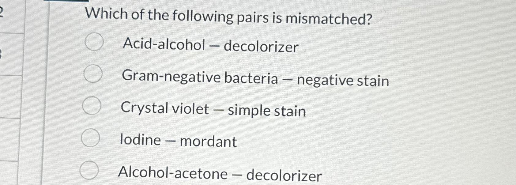 Solved Which of the following pairs is | Chegg.com