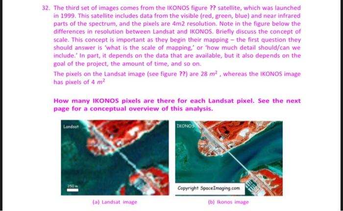 32. The third set of images comes from the IKONOS | Chegg.com