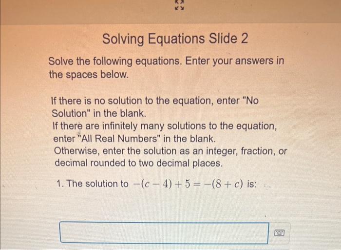Solved Solving Equations Slide 2 Solve the following | Chegg.com