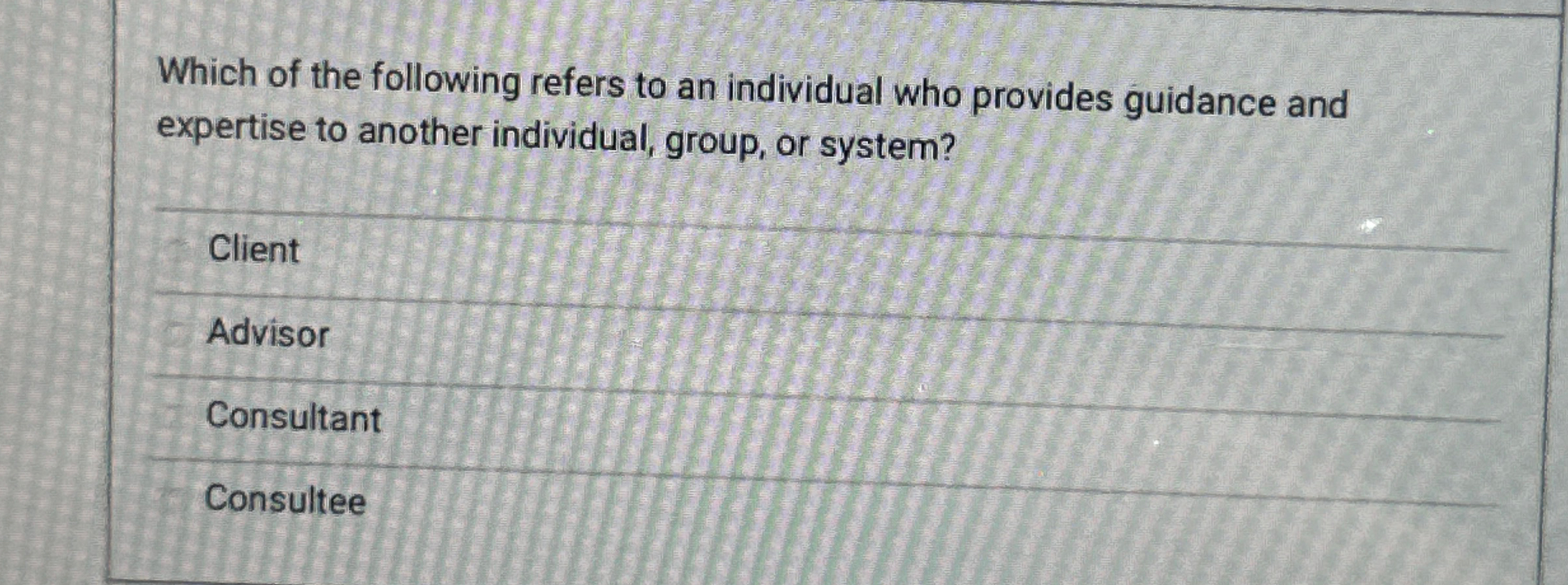 Solved Which of the following refers to an individual who | Chegg.com