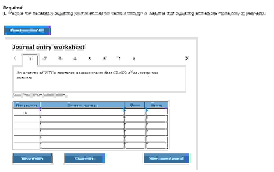 Solved Required:Prepare the necessary adjusting journal | Chegg.com