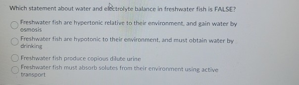 Solved Which statement about water and electrolyte balance | Chegg.com