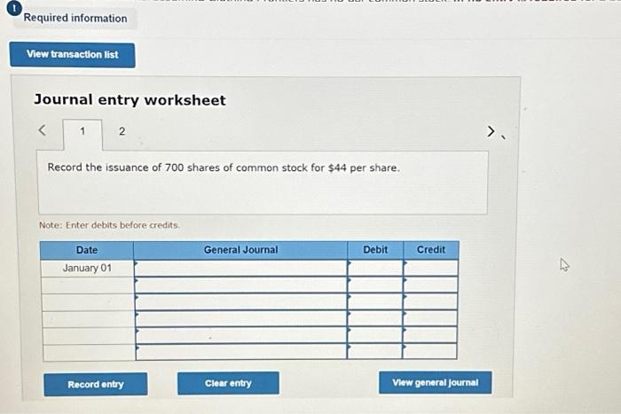 Solved Required information Exercise 10-3 (Algo) Record the | Chegg.com