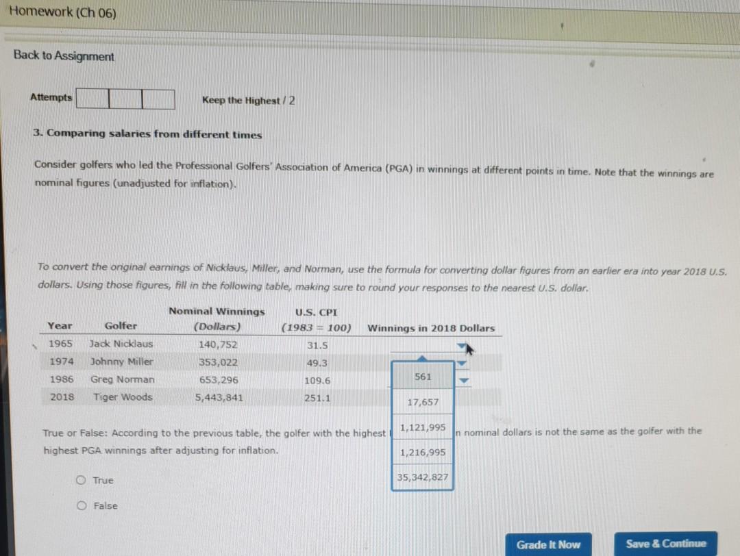 Solved Homework (Ch 06) Back to Assignment Attempts Keep the | Chegg.com