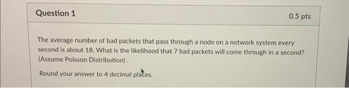 Solved The average number of bad packets that pass through a | Chegg.com