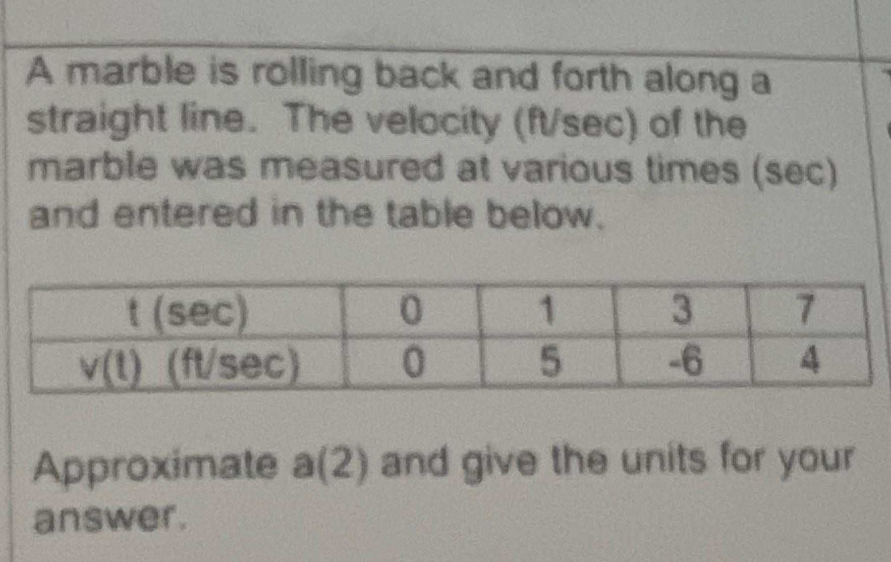 Solved A marble is rolling back and forth along a straight | Chegg.com