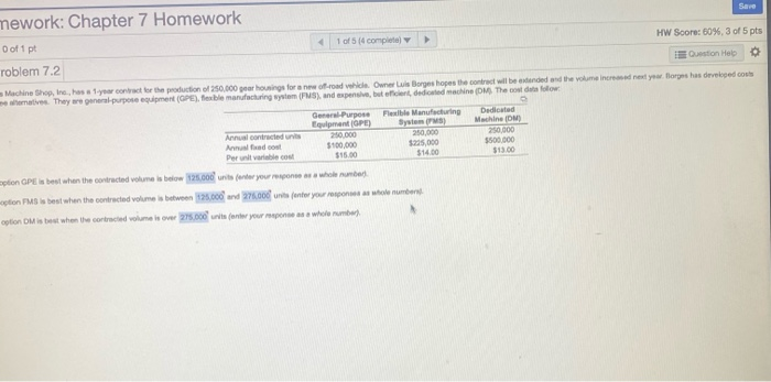Solved mework: Chapter 7 Homework Save of 1 pt 1 of 5 | Chegg.com Solved mework: Chapter 7 Homework Save of 1 pt 1 of 5 | Chegg.com