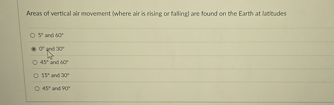 Solved Areas of vertical air movement (where air is rising | Chegg.com