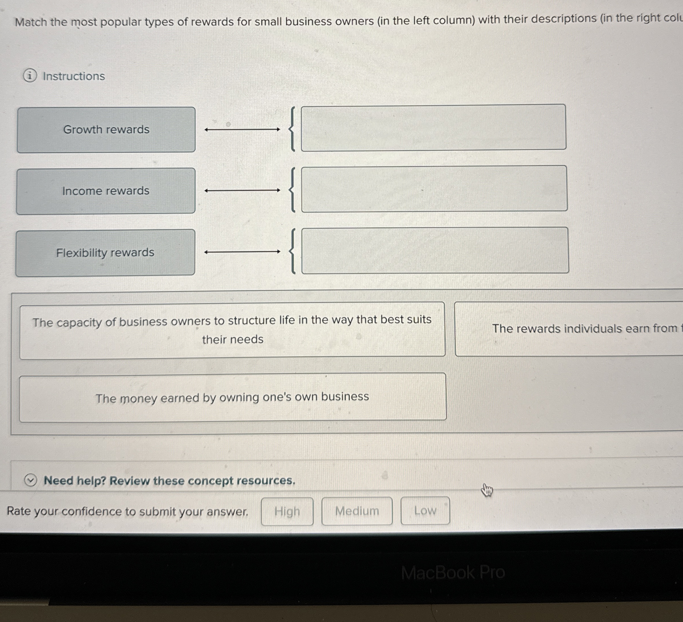 Solved Match the most popular types of rewards for small | Chegg.com