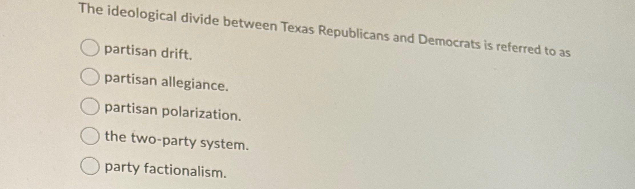 Solved The ideological divide between Texas Republicans and | Chegg.com