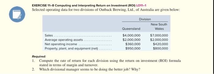 Solved Exercise 11 8 Computing And Interpreting Return On 