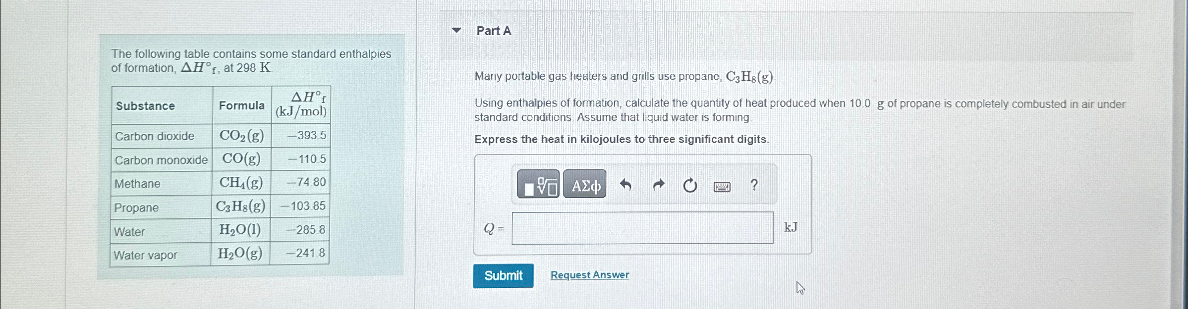 Solved The following table contains some standard enthalpies | Chegg.com