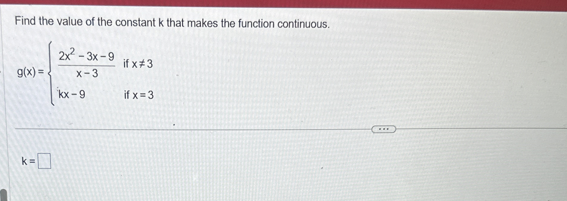 Solved Find the value of the constant k ﻿that makes the | Chegg.com