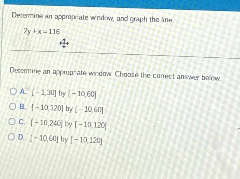 Solved Determine an appropriate window, and graph the | Chegg.com