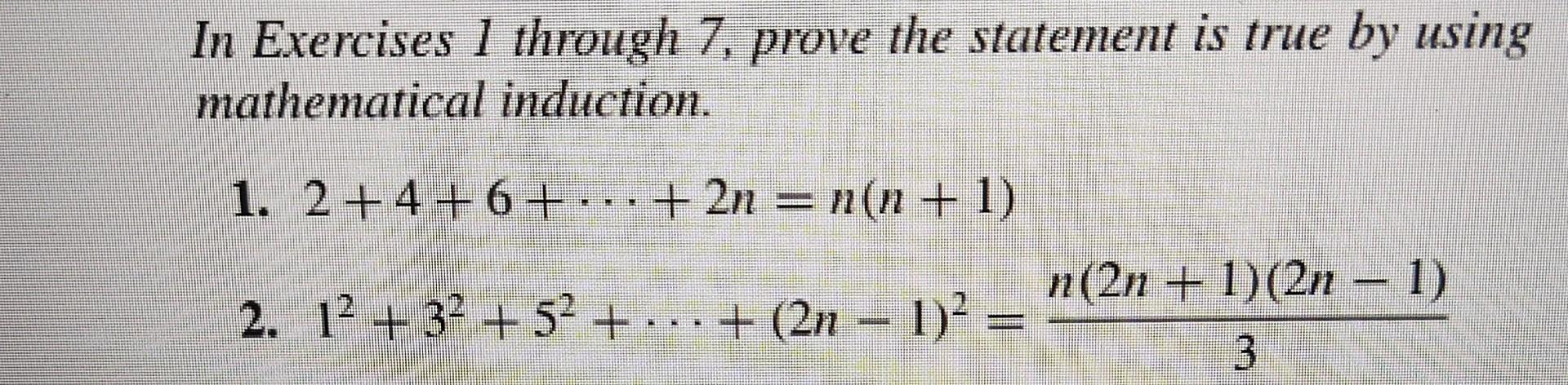 Solved In Exercises 1 through 7 , prove the statement is | Chegg.com