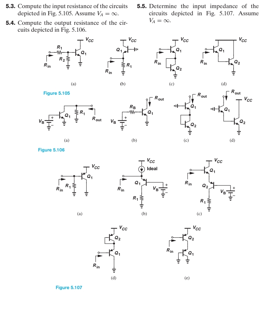 Solved 5.3. ﻿Compute the input resistance of the circuits | Chegg.com