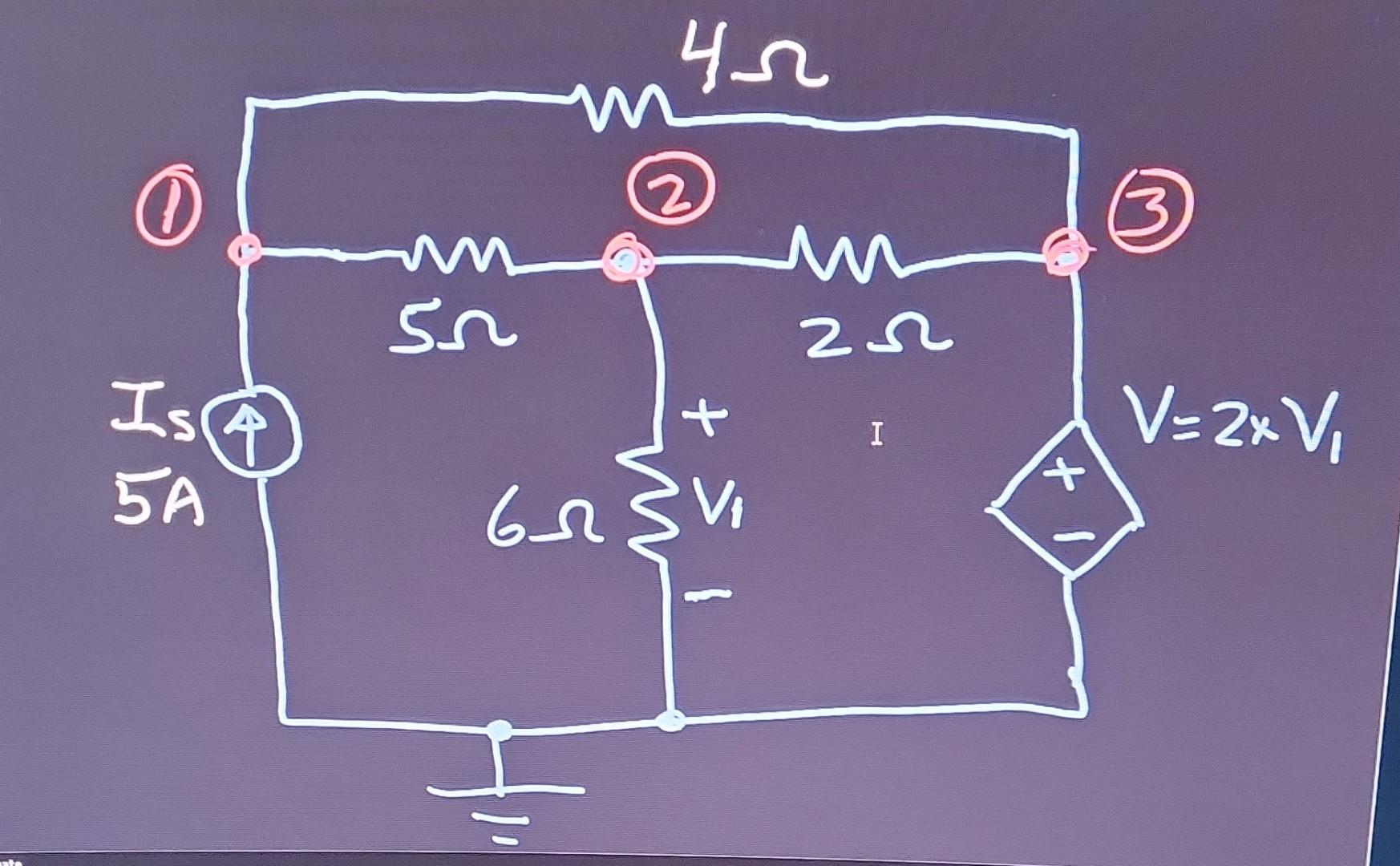 Solved find Voltages across Node 1 2 and 3 and show all work | Chegg.com