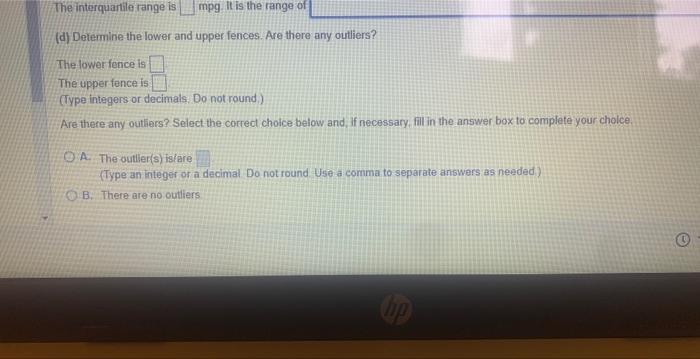 Solved MPG Data(a) Comprite the z-score cotresponding to the | Chegg.com
