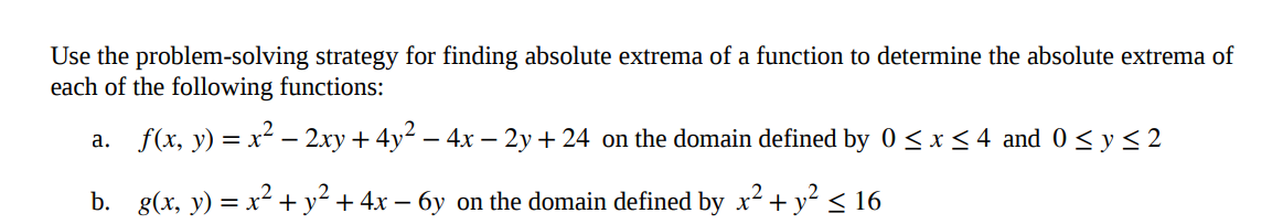 Solved Use the problem-solving strategy for finding absolute | Chegg.com