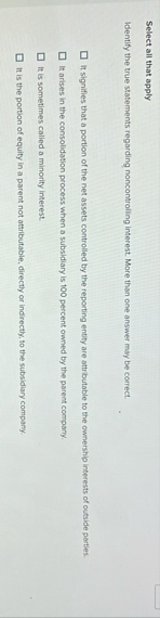 Solved Select all that applyIdentify the true statements | Chegg.com