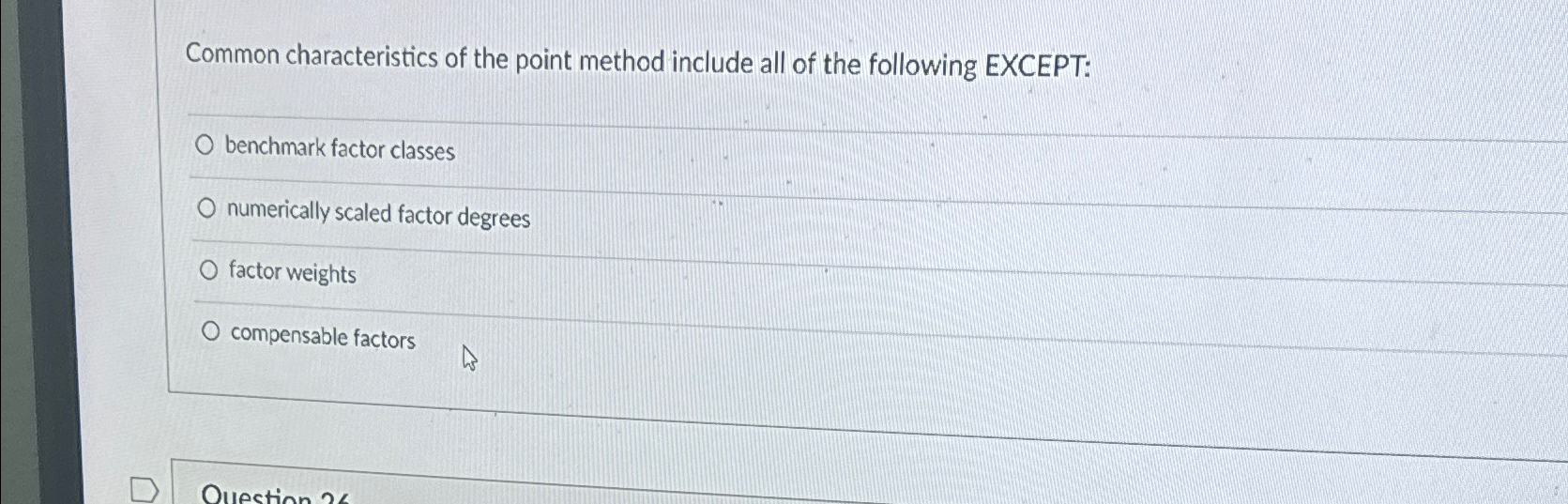 Solved Common characteristics of the point method include | Chegg.com