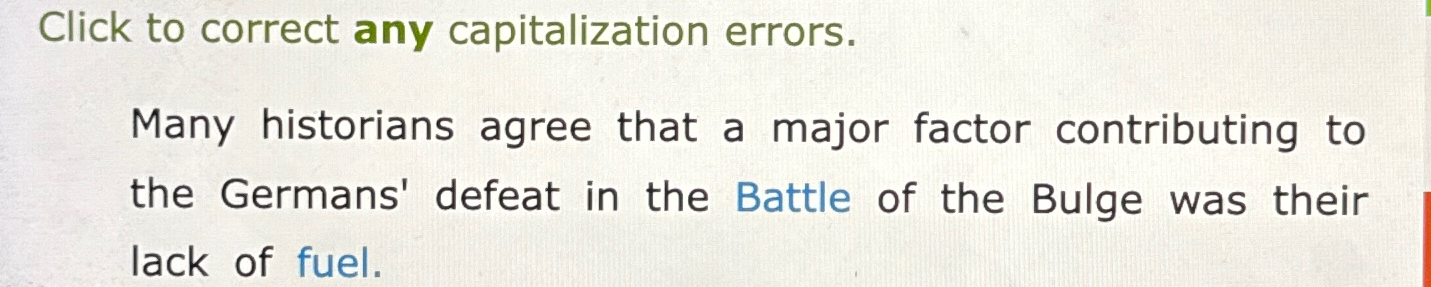 Solved Click to correct any capitalization errors.Many | Chegg.com