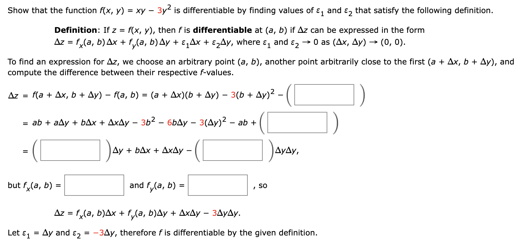 Solved Show that the function f(x,y)=xy-3y2 ﻿is | Chegg.com