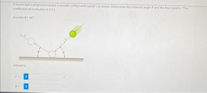 Solved A tennis ball is projected toward a smooth surface | Chegg.com