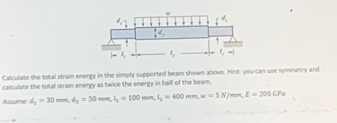 Solved 14 Calculate the total strain energy in the simply | Chegg.com