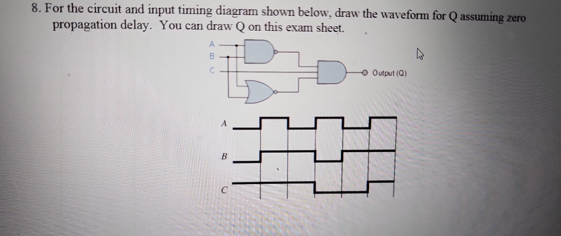 Solved 8. For the circuit and input timing diagram shown | Chegg.com