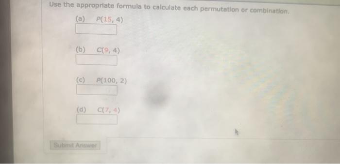 Solved Use the appropriate formula to calculate each | Chegg.com
