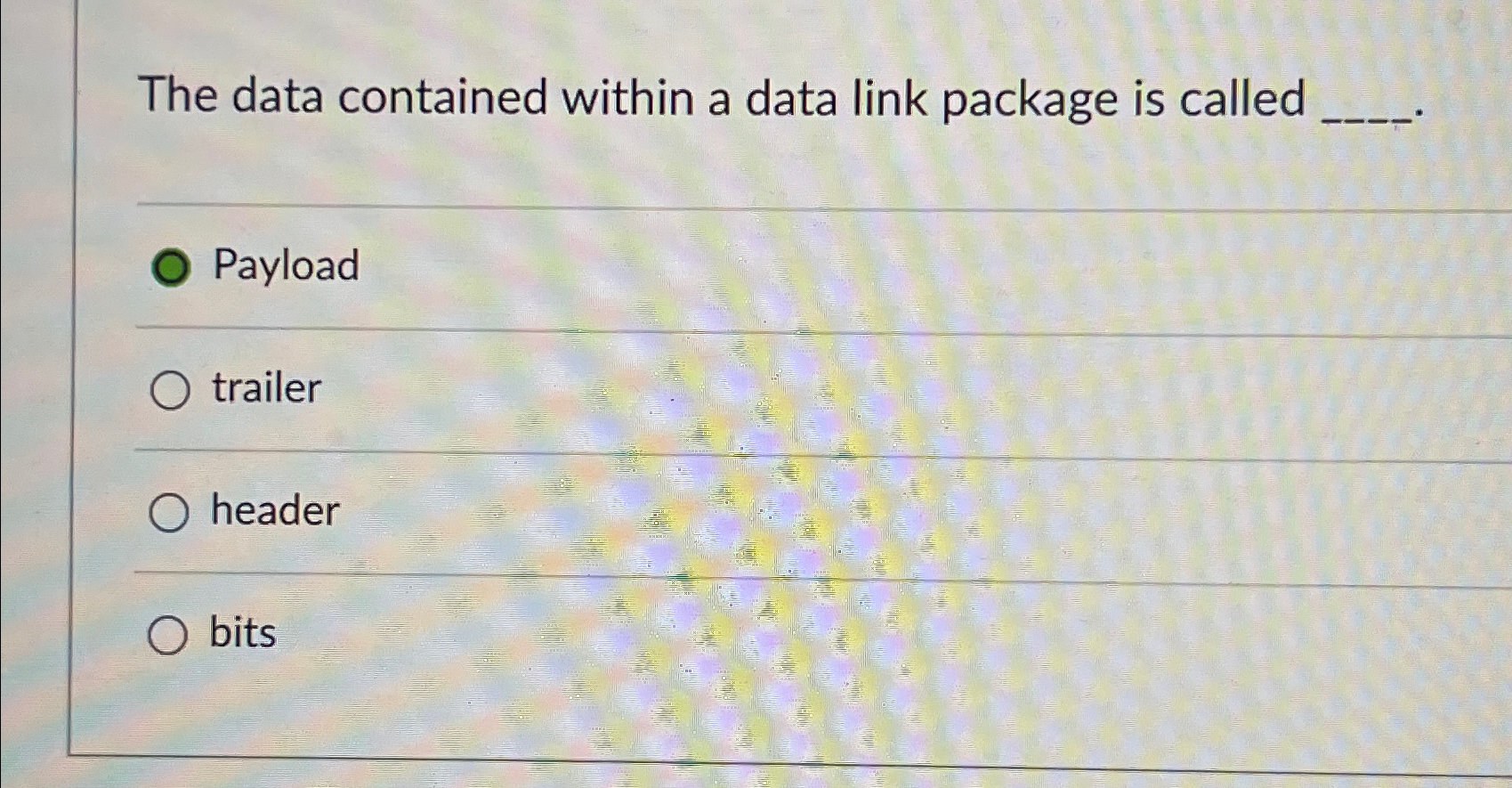 Solved The data contained within a data link package is | Chegg.com