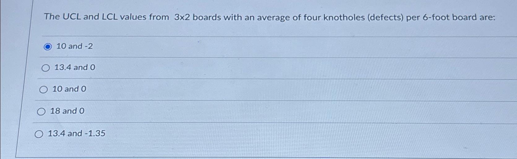 The UCL and LCL values from 3×2 ﻿boards with an | Chegg.com