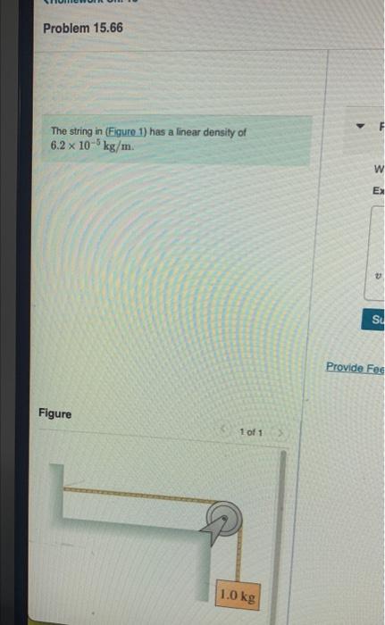 Solved The string in (Figure 1) has a linear density of | Chegg.com