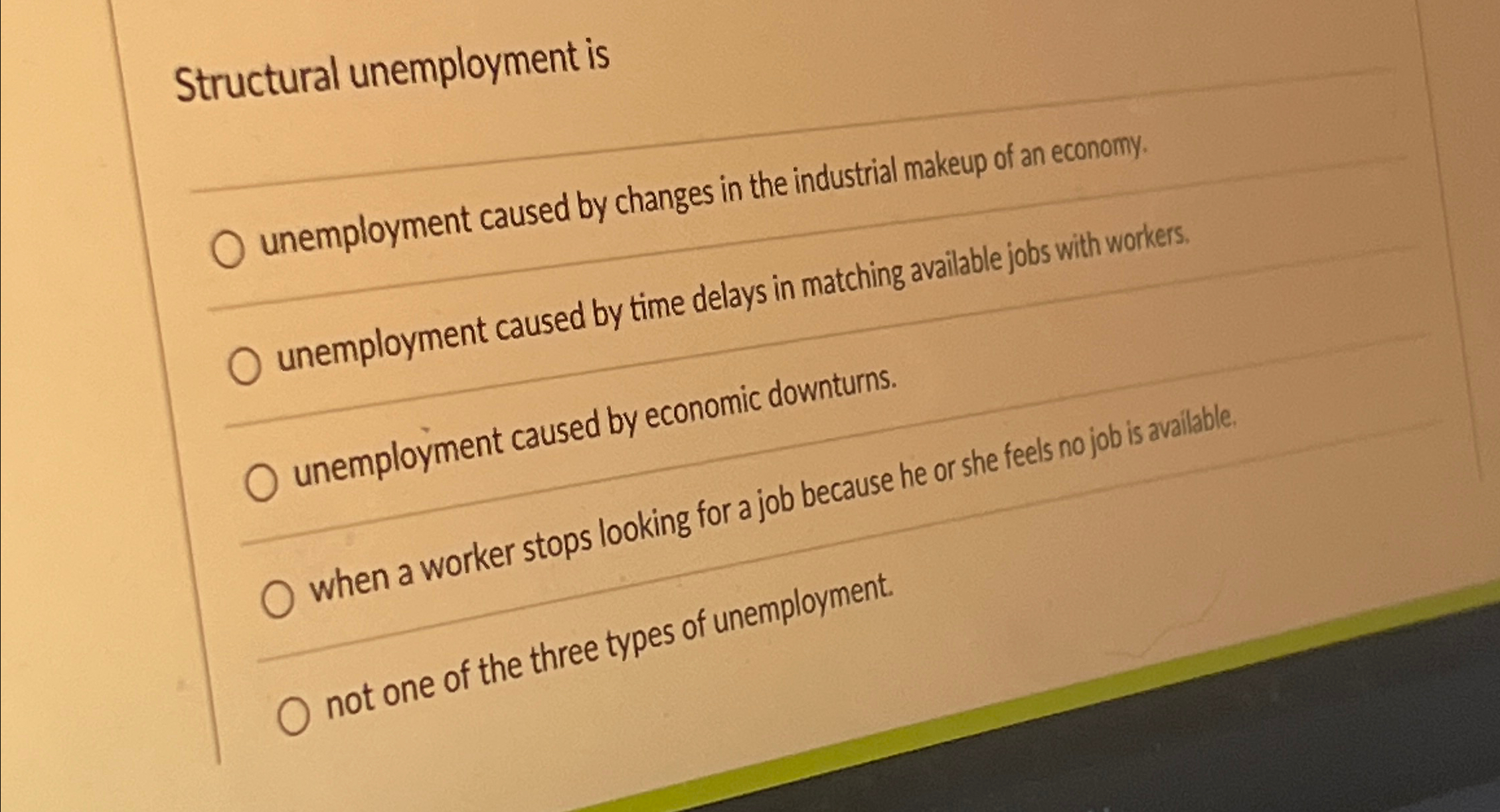 Solved Structural unemployment is q, ﻿unemployment caused by | Chegg.com