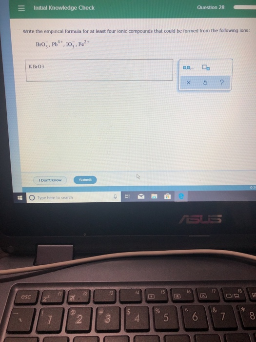 Solved = Initial Knowledge Check Question 28 Write the | Chegg.com