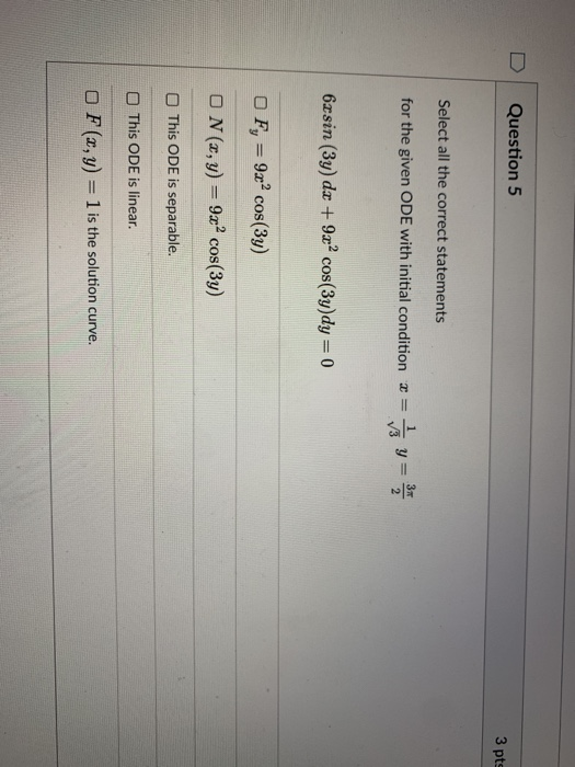 Solved Question 5 3 pts Select all the correct statements | Chegg.com Solved Question 5 3 pts Select all the correct statements | Chegg.com