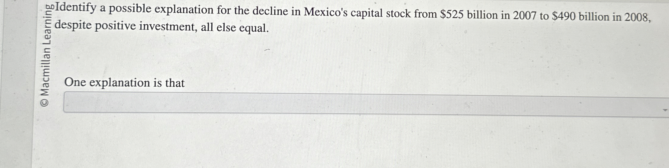 Solved Identify a possible explanation for the decline in | Chegg.com