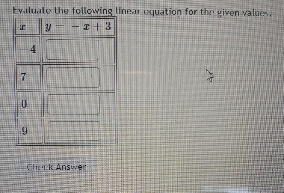 Solved evaluate the following linear equations for the given | Chegg.com