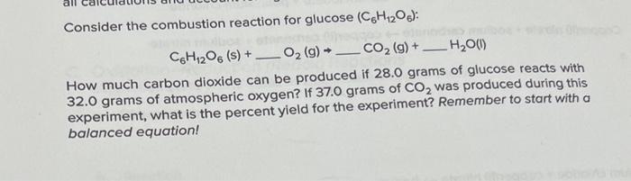 Solved Consider the combustion reaction for glucose | Chegg.com