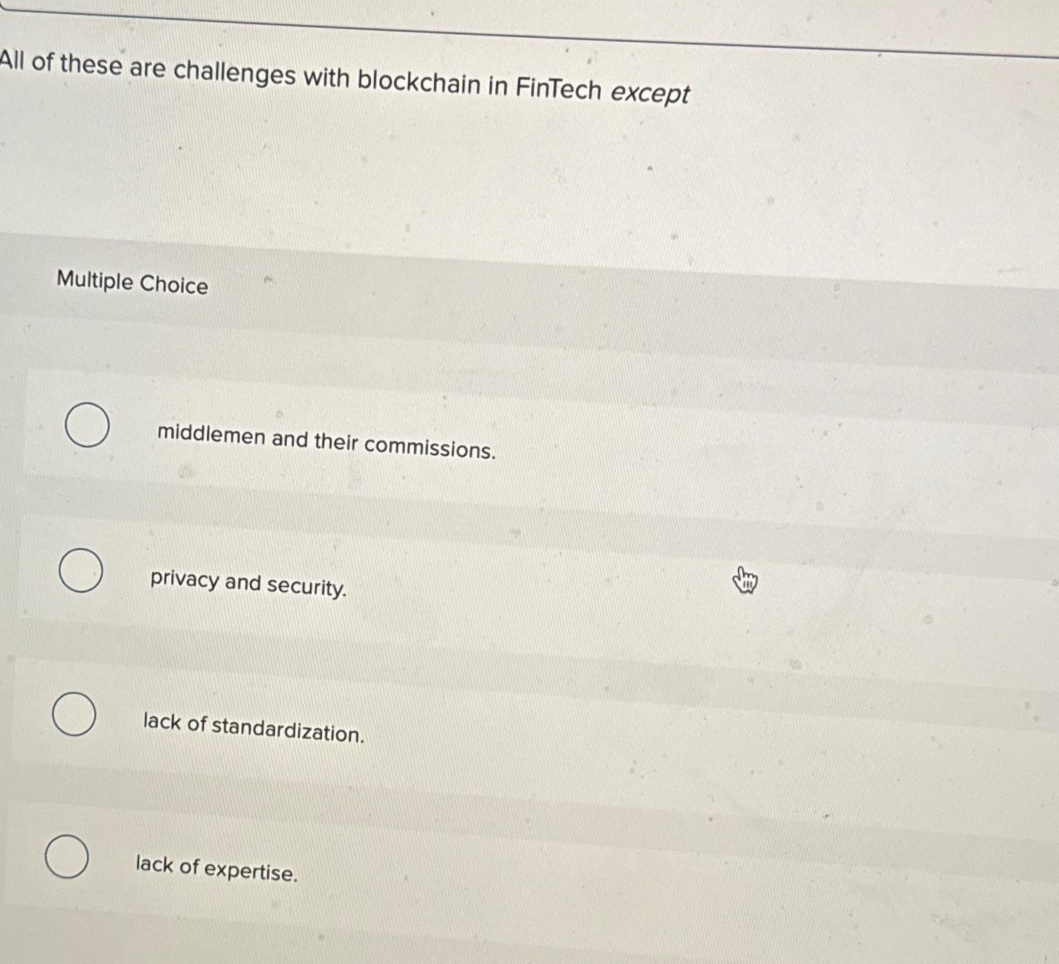 Solved All of these are challenges with blockchain in | Chegg.com