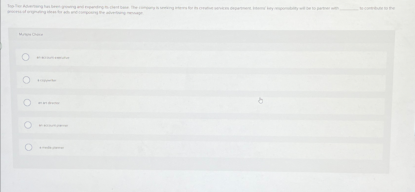 Solved Top-Tier Advertising has been growing and expanding | Chegg.com